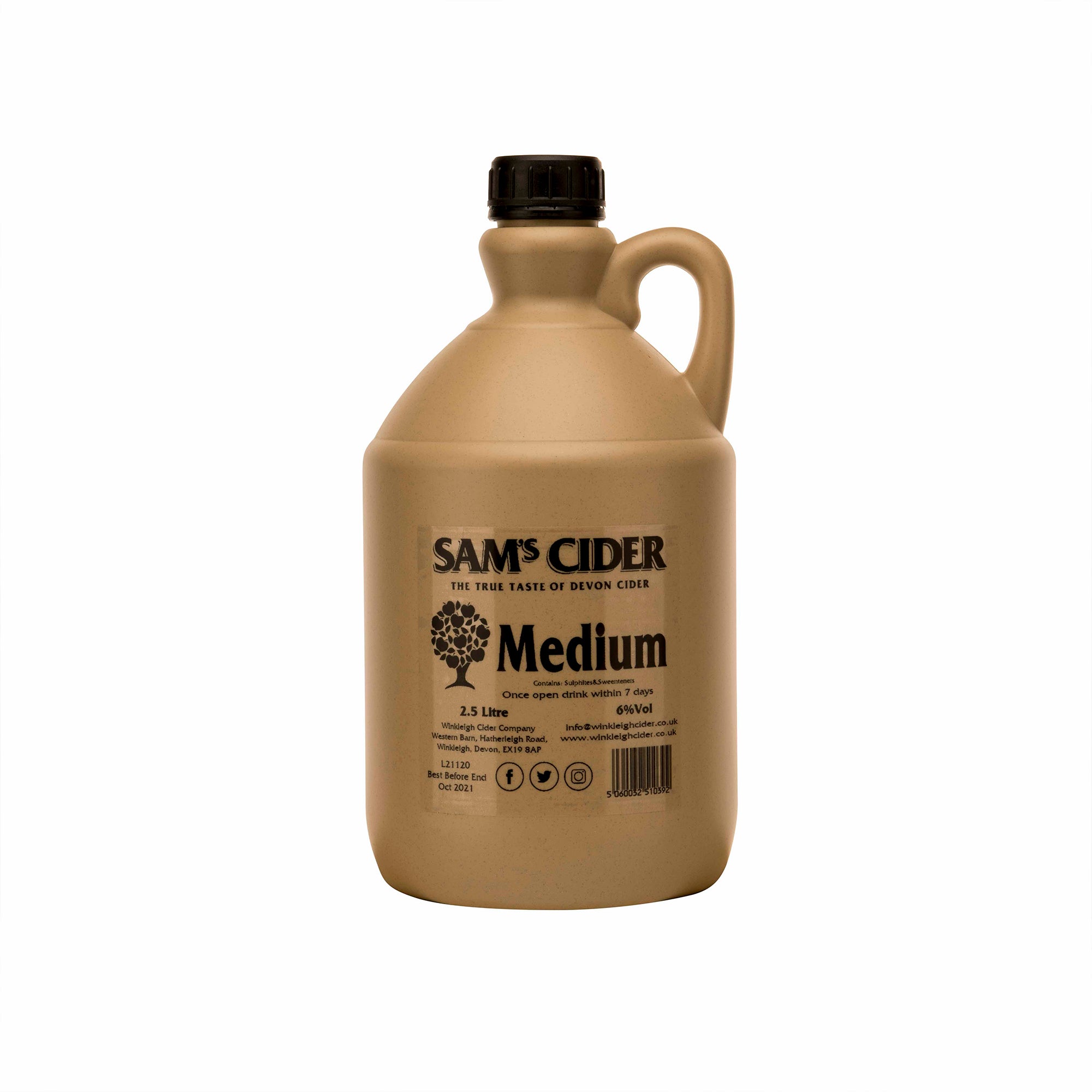 2.5ltr Medium Cider Stone Look-A-Like Jar | Sams Cider - Sam's Cider